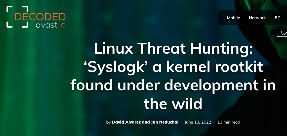 Syslogk という Linux rootkit は危険：驚異的なスティルス性でバックドアを自在に制御 – IoT OT Security News