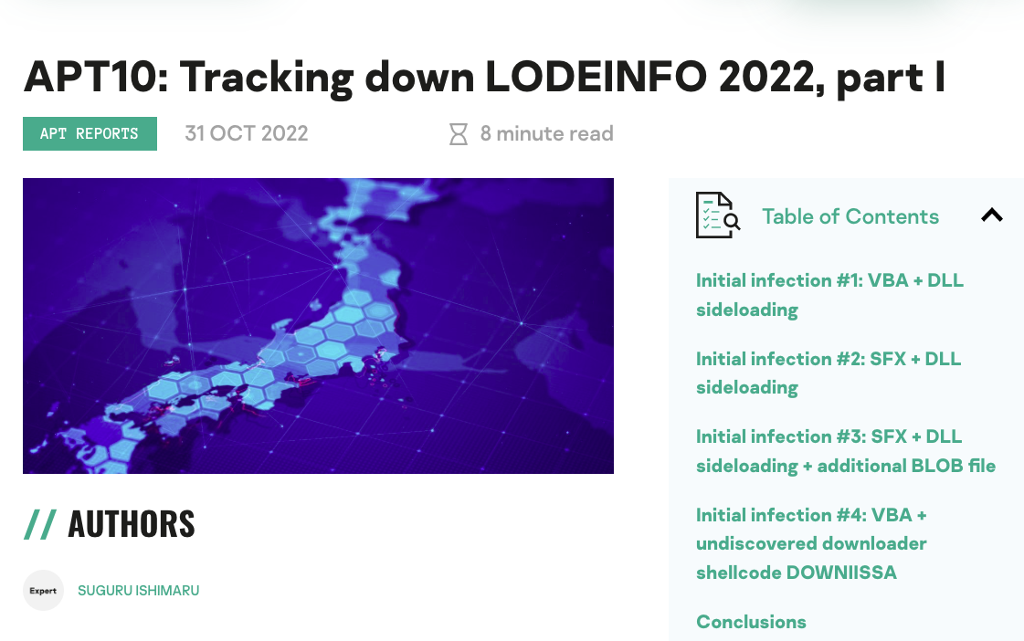 中国 APT10 の標的は日本の政府機関など：K7Security を悪用する LODEINFO マルウェアとは？ – IoT OT Security News