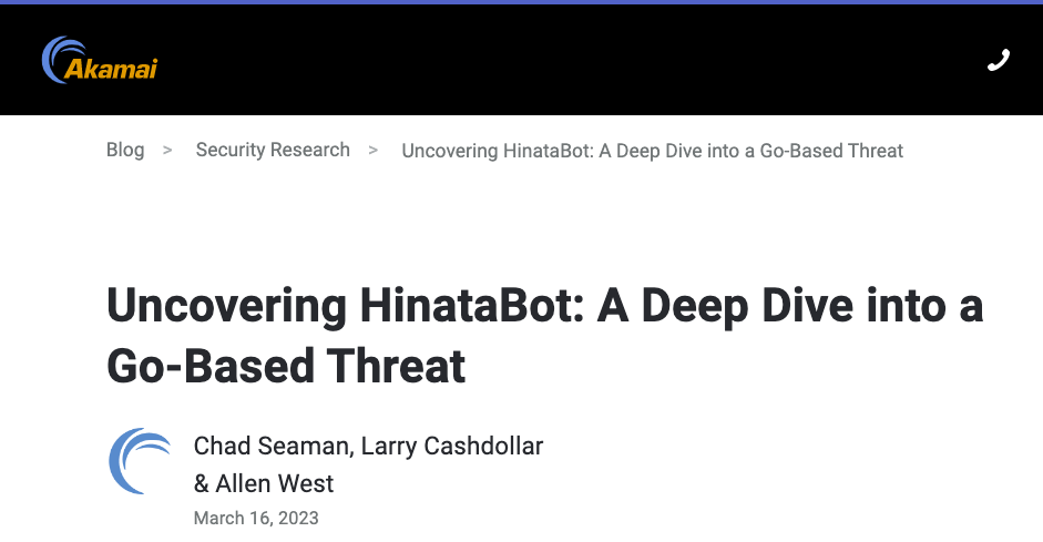 HinataBot というボットネット が登場：Mirai 由来のハッカーたちが開発 – IoT OT Security News