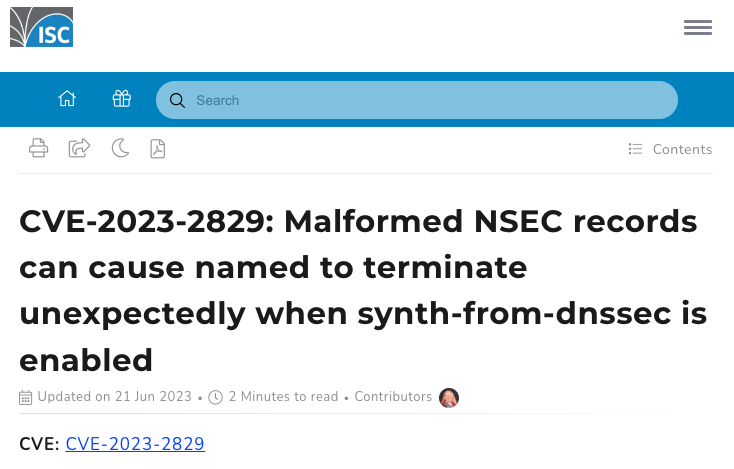ISC BIND の3つの DoS 脆弱性 CVE-2023-2828 などが FIX – IoT OT Security News