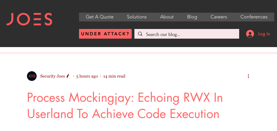 Mockingjay という新たなプロセス・インジェクションの手法：既存の EDR 検出を回避していく – IoT OT Security News