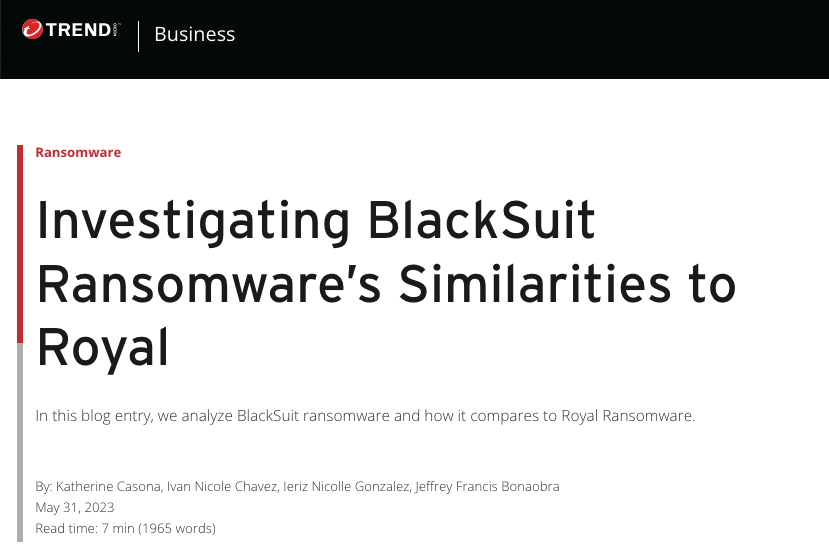 Linux の新型ランサムウェア BlackSuit：Royal ランサムウェアとの類似性が判明 – IoT OT Security News