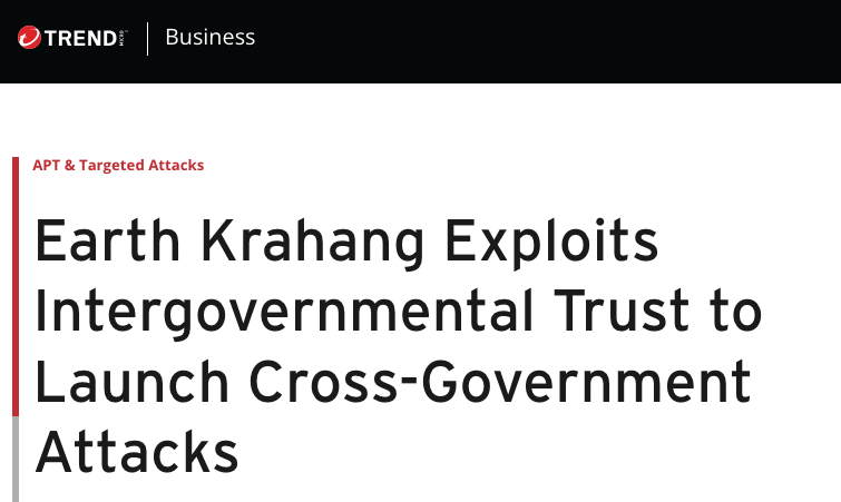 Earth Krahang は中国由来の APT：ありきたりの OSS ツールで 48の政府機関を侵害 – IoT OT Security News
