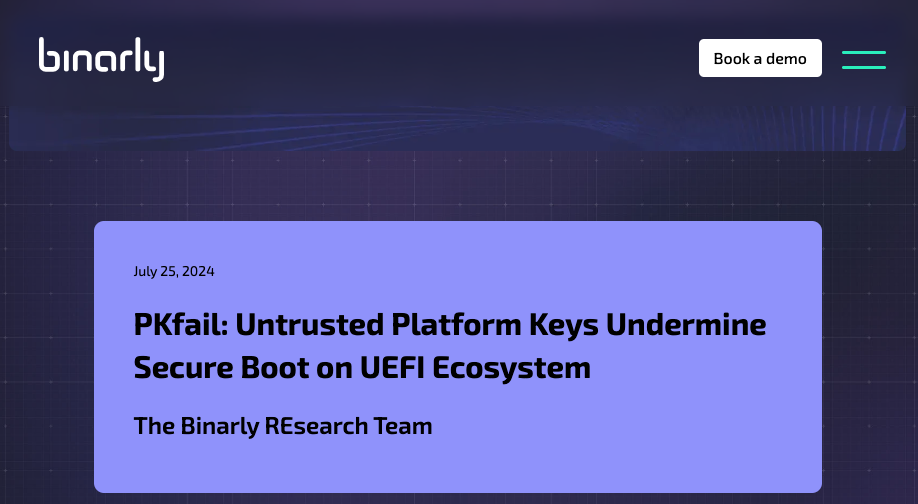 Pkfail という Secure Boot バイパスが発見された：深刻なファームウェア・サプライチェーン問題とは？ Iot Ot 6215