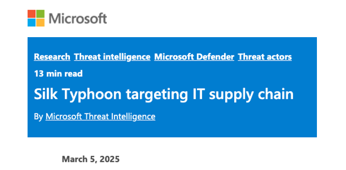 中国由来の Silk Typhoon の戦術：脆弱性悪用とパスワード・スプレーの採用 – IoT OT Security News