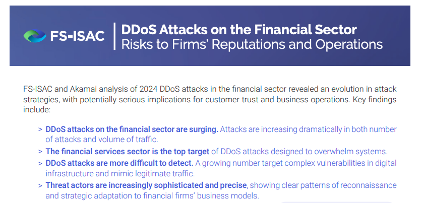 FS-ISAC／Akamai から金融業界への警告：数日間にわたる大規模障害を引き起こす DDoS 攻撃 – IoT OT Security News